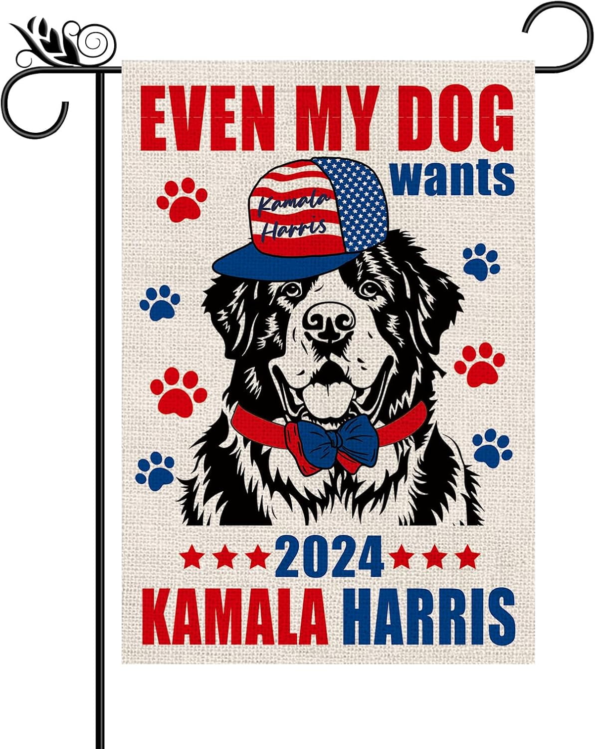 Kamala Harris 2024 Garden Flag Even My Saint Bernard Dog Is Waiting for ...