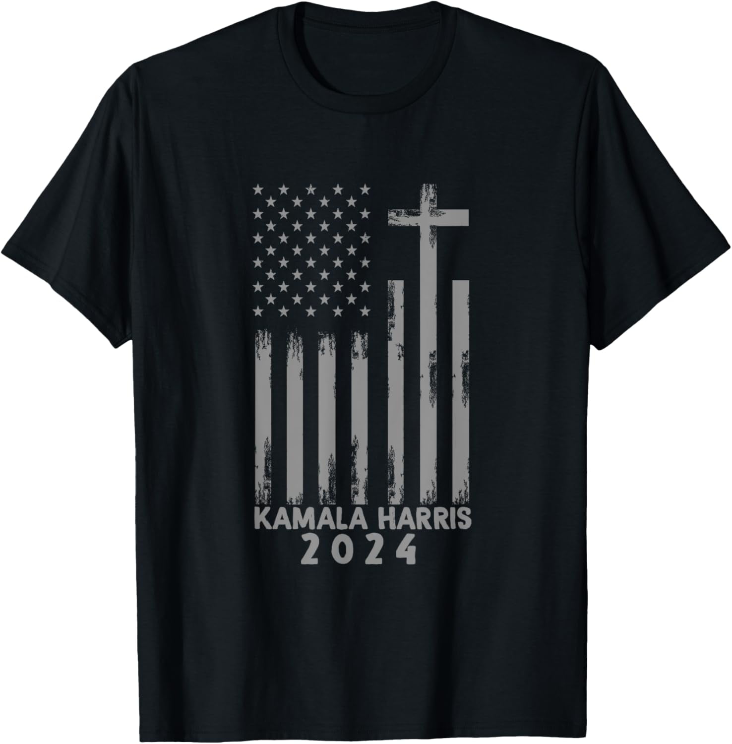 Kamala Harris 2024 Jesus Cross USA Flag President Election T-Shirt ...