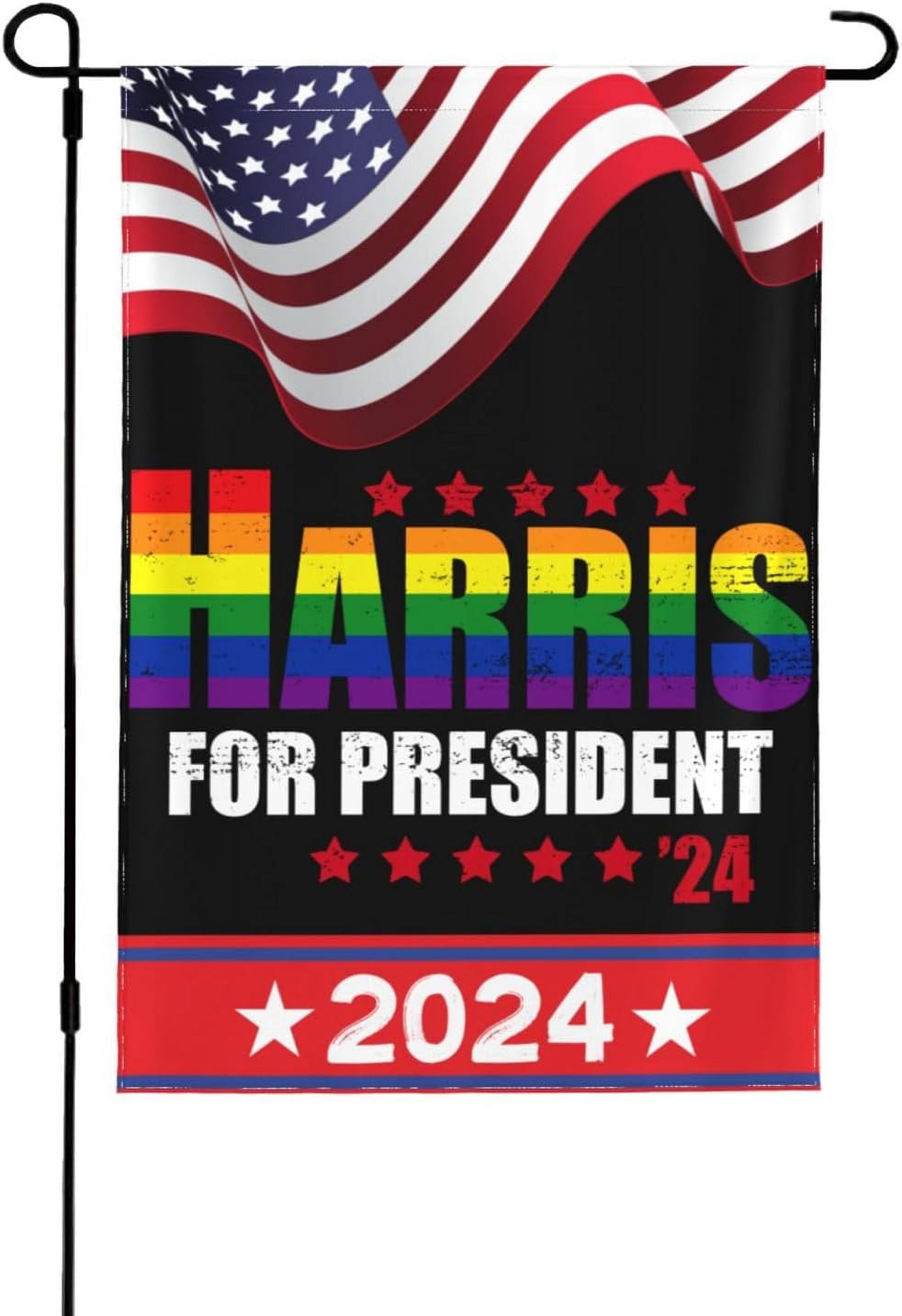 Kamala Harris 2024 Lgbt Gay Pride Rainbow Flag Double Sided Kamala ...