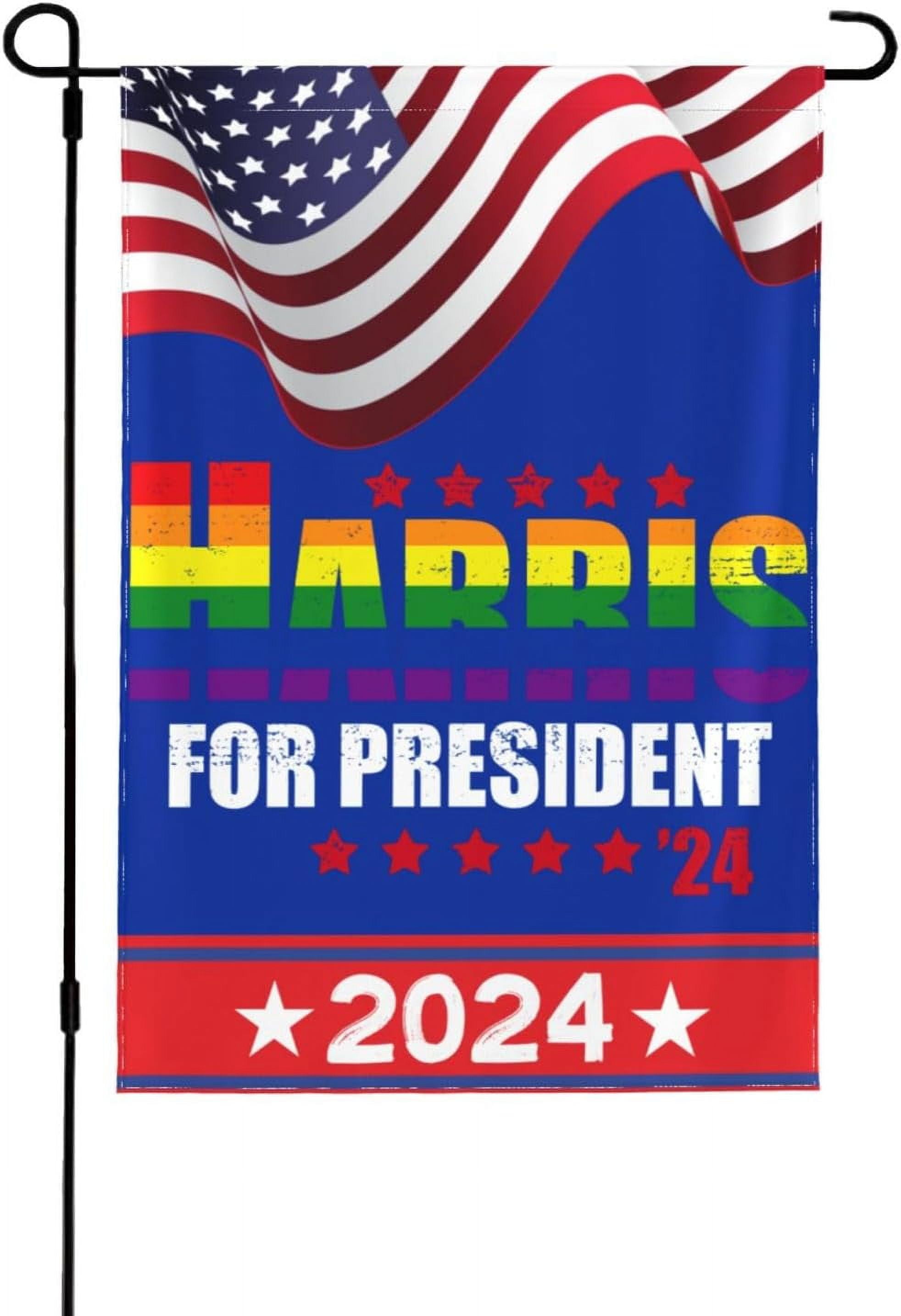 Kamala Harris 2024 Lgbt Gay Pride Rainbow Flag Double Sided Kamala ...