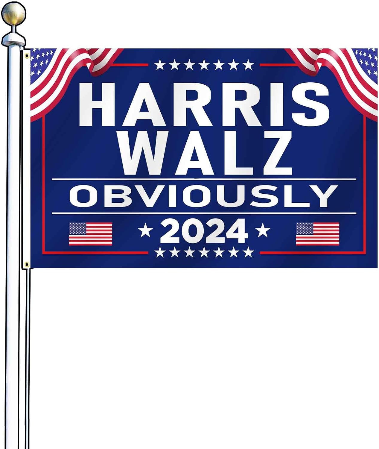 Kamala Harris 2024 President Obviously Flag, Kamala Harris 2024 ...