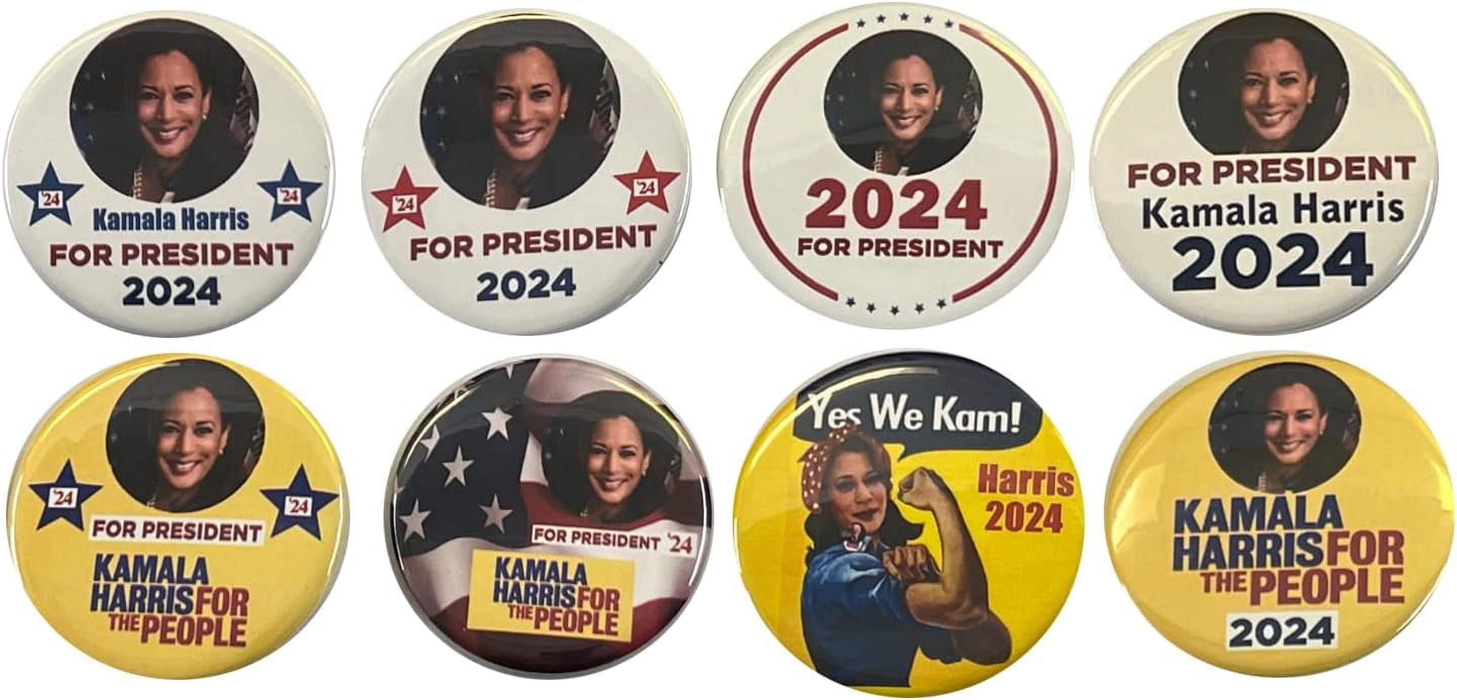 Kamala Harris 2024 Presidential Campaign Button Set of 8-2.25 inch pins ...