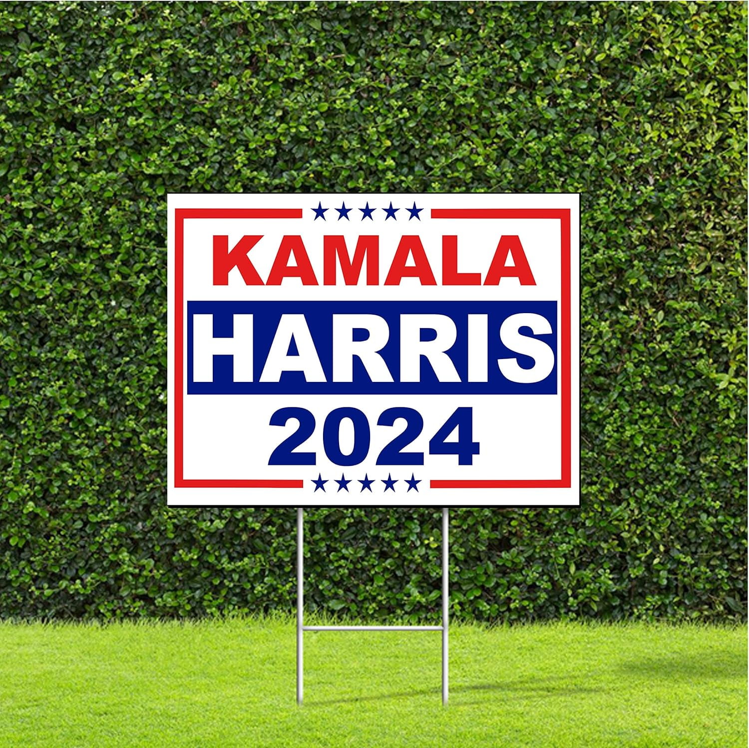 Kamala Harris 2024 Red White & Blue Yard Sign with Metal H Stake-11 x ...