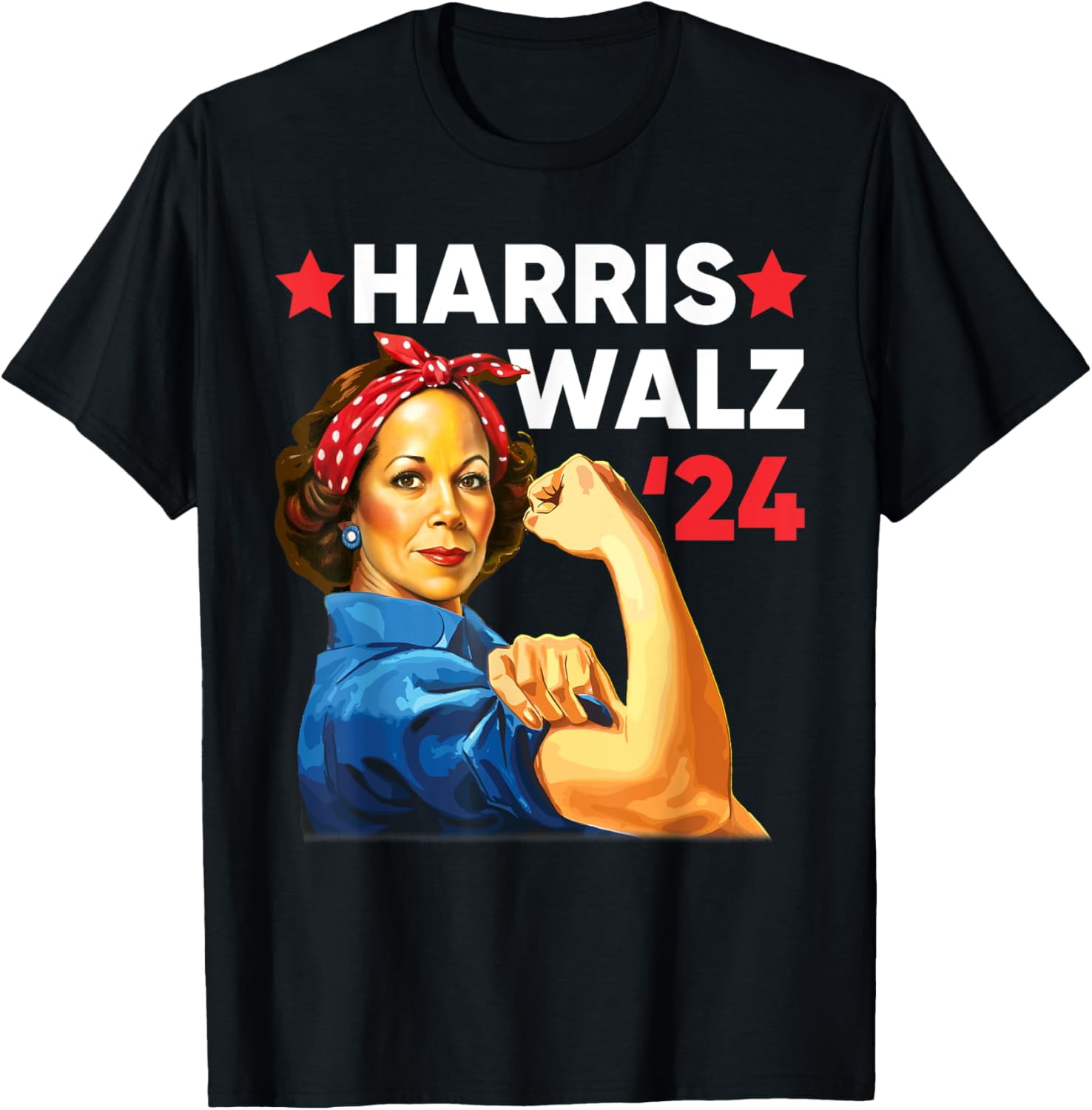 Kamala Harris 2024, Rosie The Riveter Harris Walz'24 T-Shirt - Walmart.com