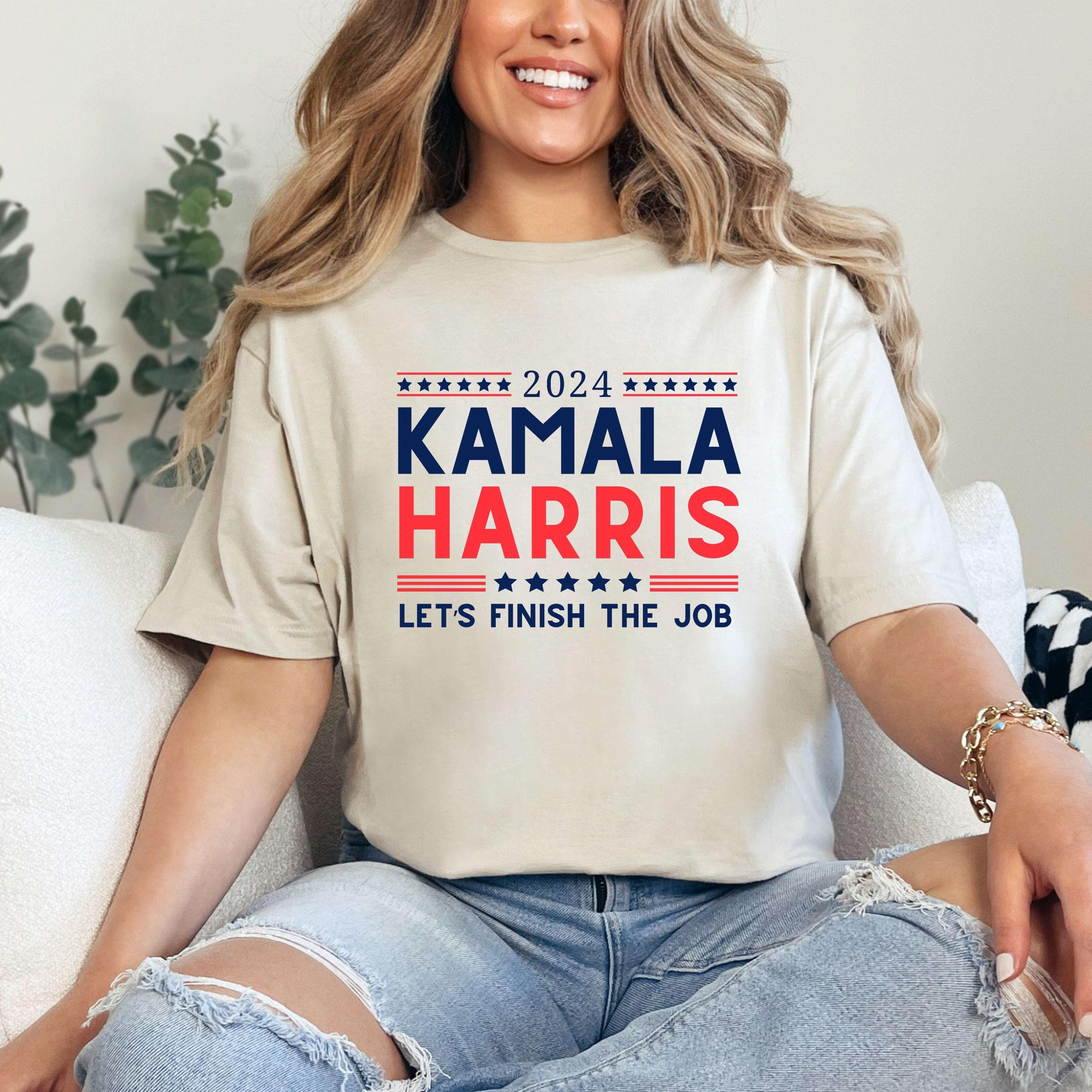 Kamala Harris 2024 Shirt, Let's Finish the Job Shirt, Madam President ...