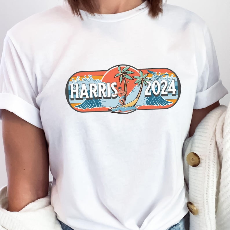 Kamala Harris 2024 T Shirt Coconut Tree Support Harris For President