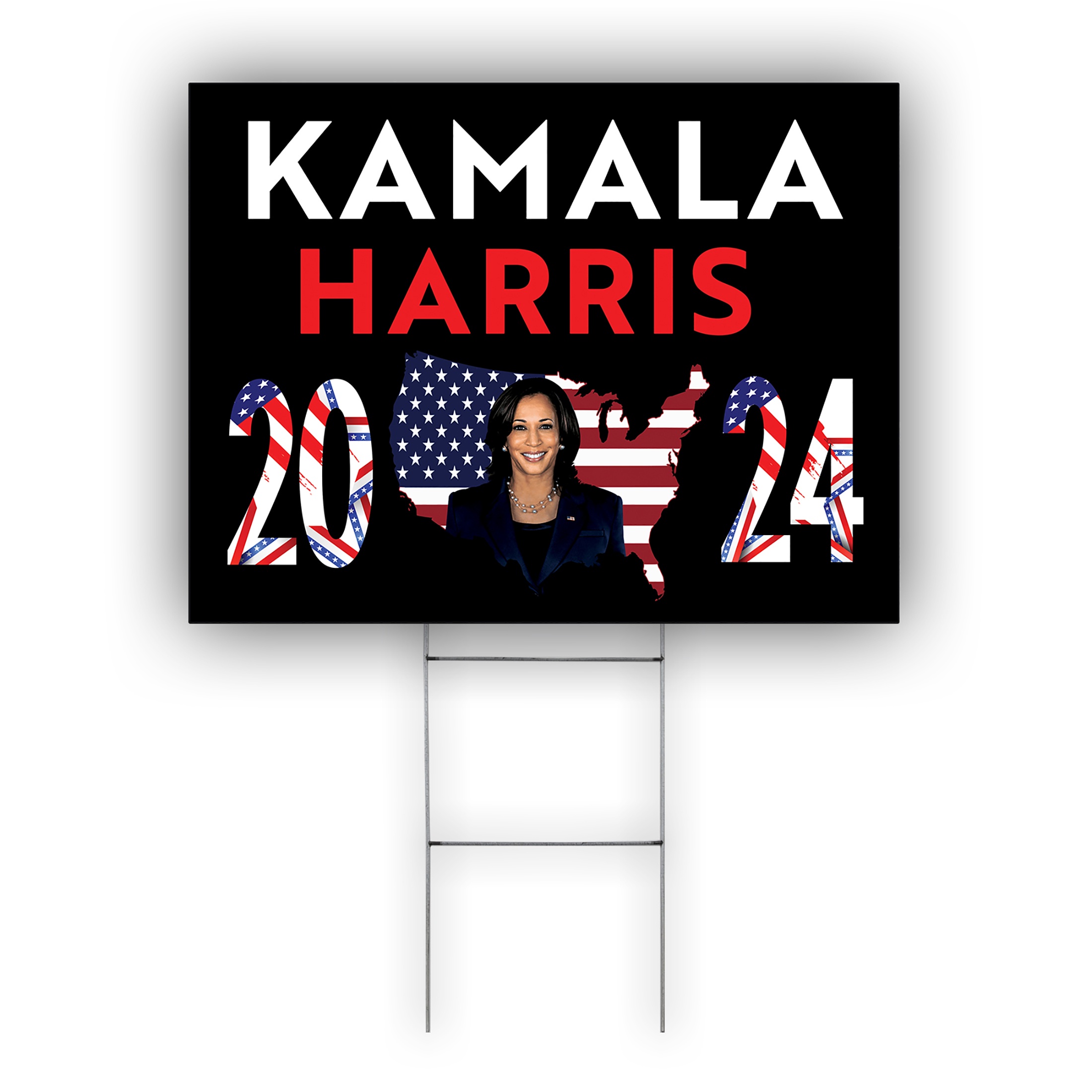 Kamala Harris 2024 Vote For President Coroplast Yard Sign With H ...