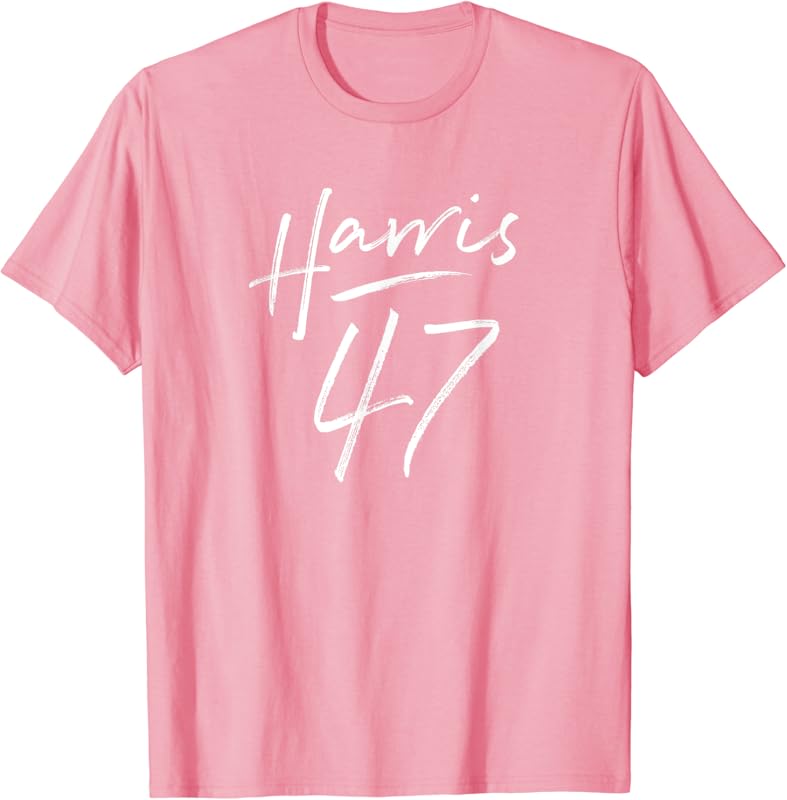 Kamala Harris 47 Feminine Script for Women Girls Harris 2024 T-Shirt ...