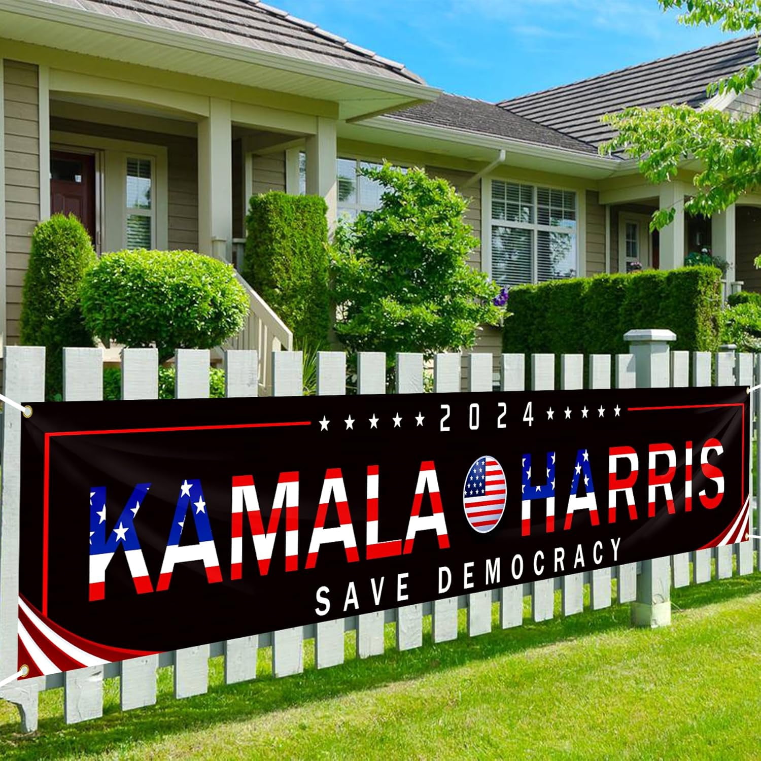 Kamala Harris Banner, Kamala Harris Save Democracy 2024 Yard Sign ...
