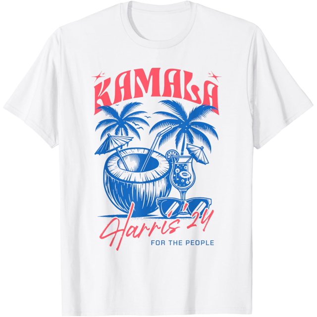 Kamala Harris Coconut Tree Meme Us Election Coconut Retro T-Shirt ...