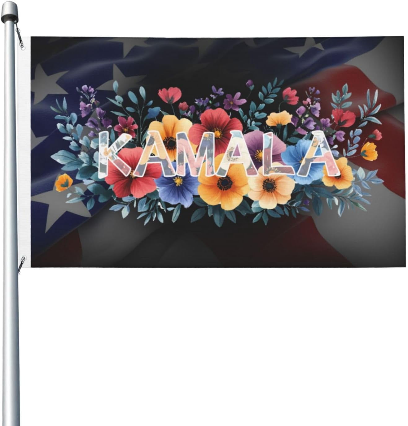 Kamala Harris First Female President Vintage Floral 3x5 FT Flag - Vivid ...