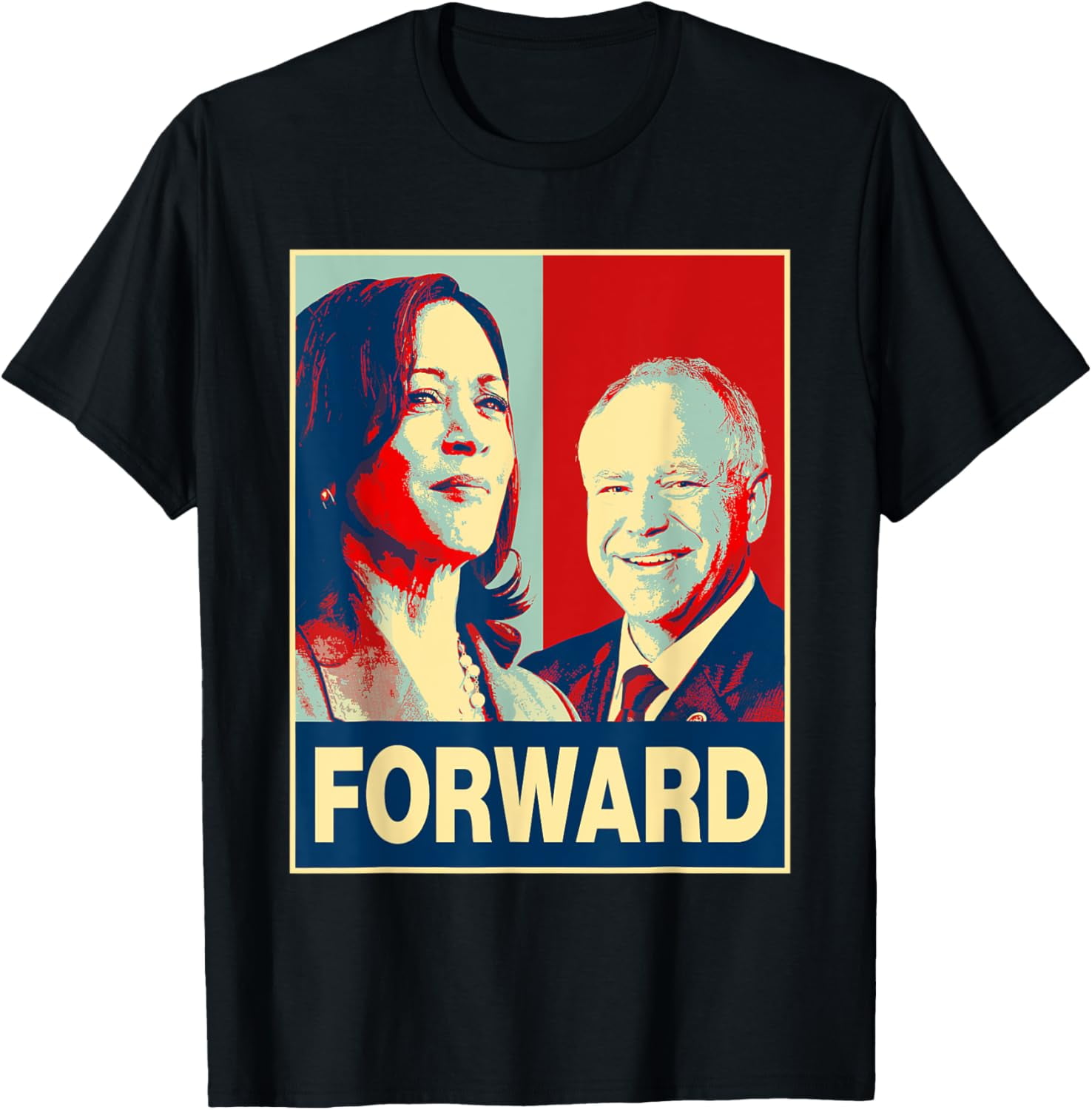 Kamala Harris Forward Harris Walz Forward T-Shirt - Walmart.com