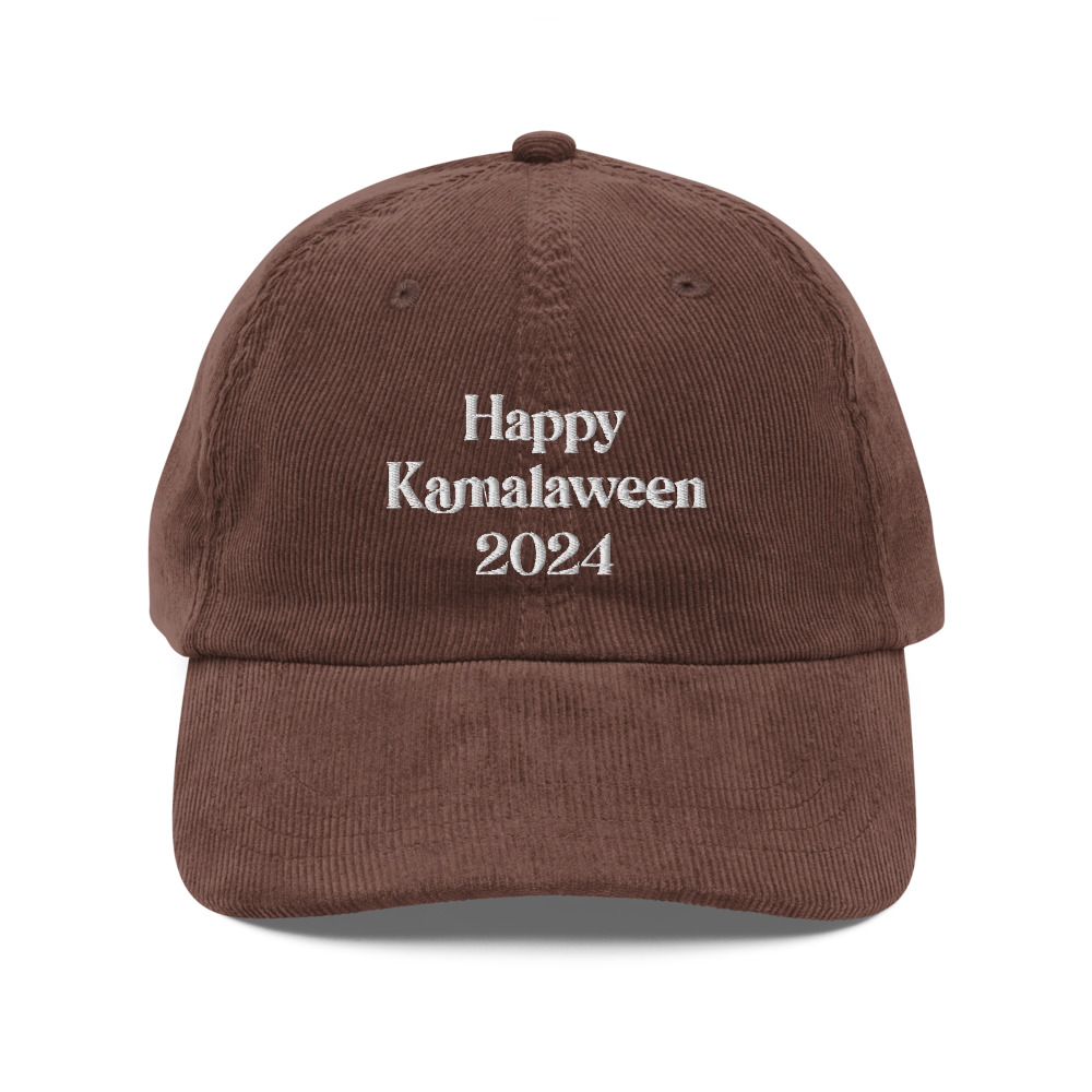 Kamala Harris Halloween Embroidered Vintage Corduroy Cap, Happy ...