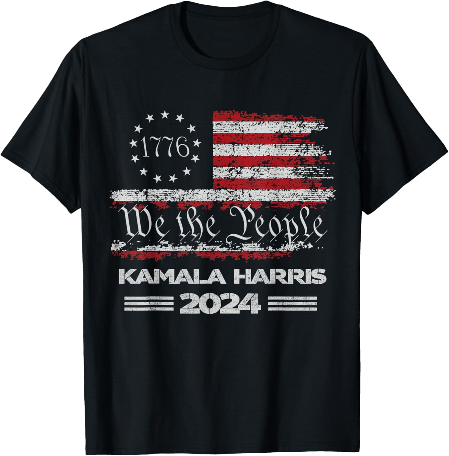 Kamala Harris- Harris 2024 US Flag Democratic President T-Shirt ...