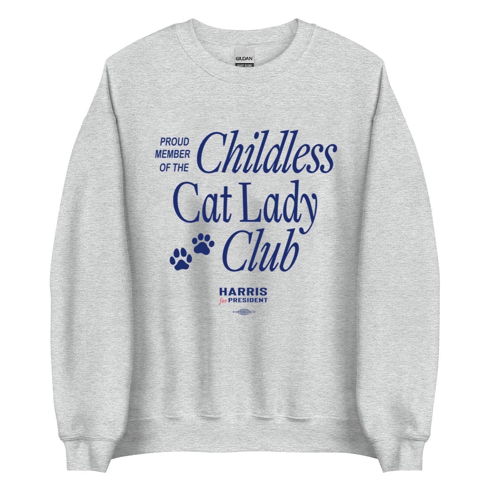 Kamala Harris Merch Proud Member Of The Childless Cat Lady Club Shirt ...