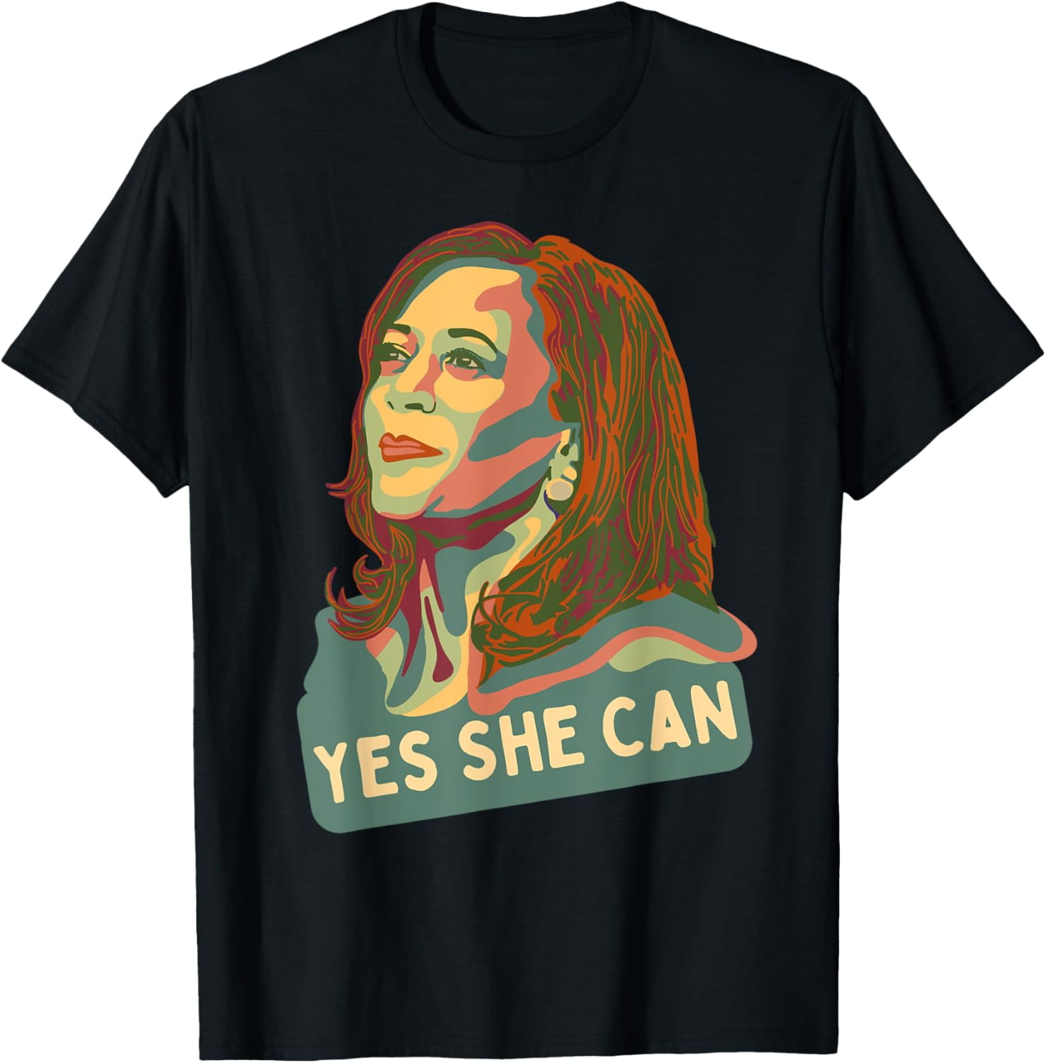 Kamala Harris Portrait - Yes She Can T-Shirt - Walmart.com