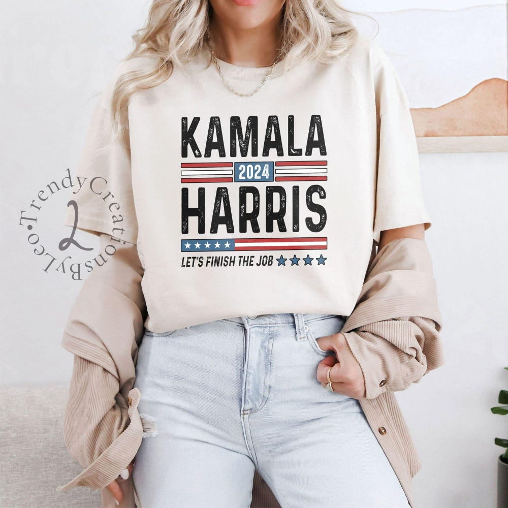 Kamala Harris Shirt, Let's Finish The Job T-Shirt, Political TShirt ...