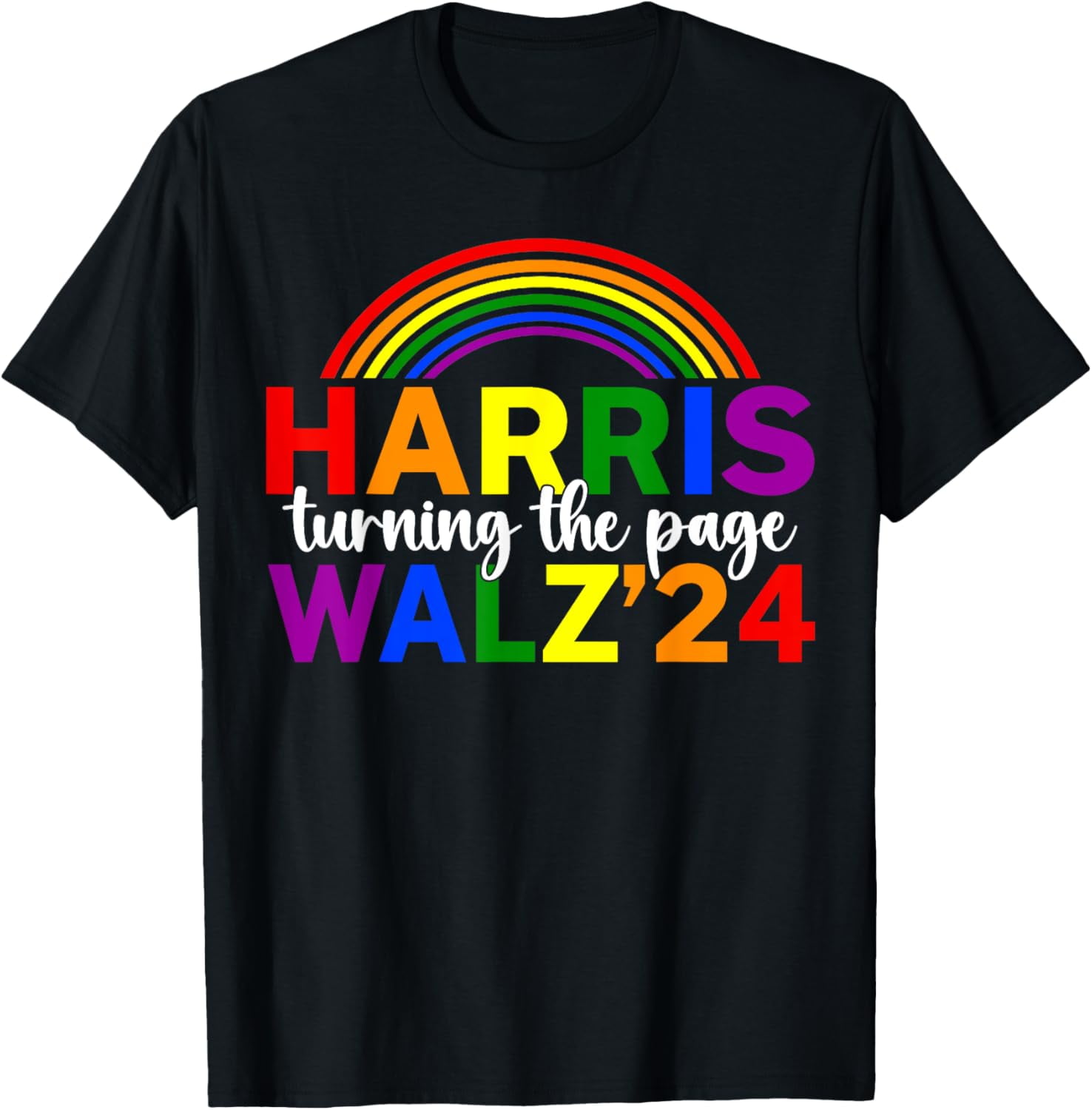 Kamala Harris Tim Waltz Turning The Page 2024 Gay Pride LGBT T-Shirt ...