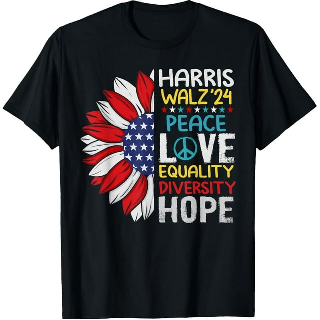 Kamala Harris Tim Walz 2024 Peace Lgbt Harris Waltz 2024 T Shirt