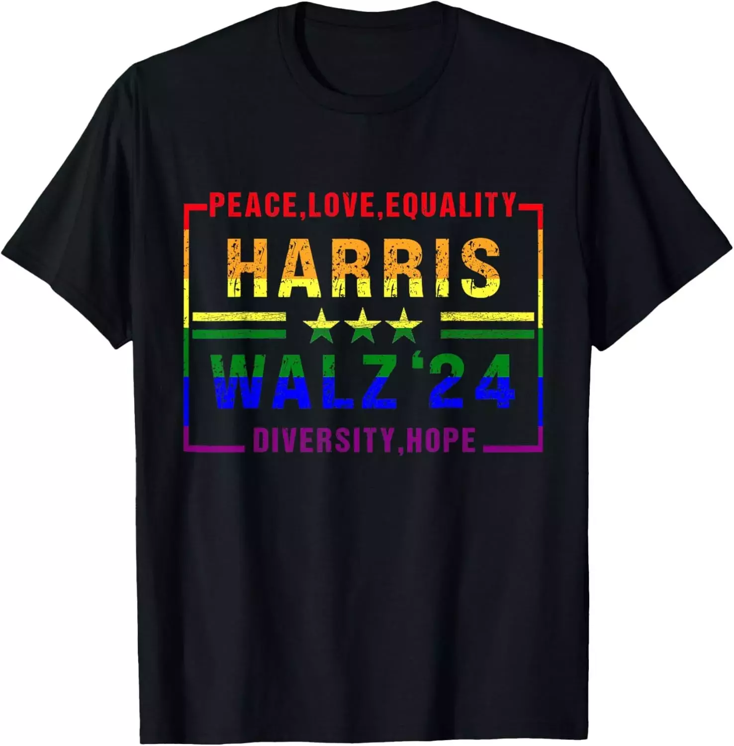 Kamala Harris Tim Walz 2024 Peace Lgbt Harris Walz Waltz T Shirt