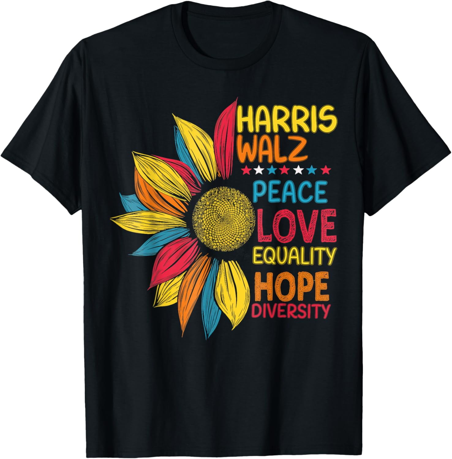 Kamala Harris Tim Walz 2024 Peace LGBT Harris Walz Waltz T-Shirt ...