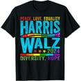 Kamala Harris Tim Walz 2024 Peace Lgbt Harris Walz Waltz T Shirt