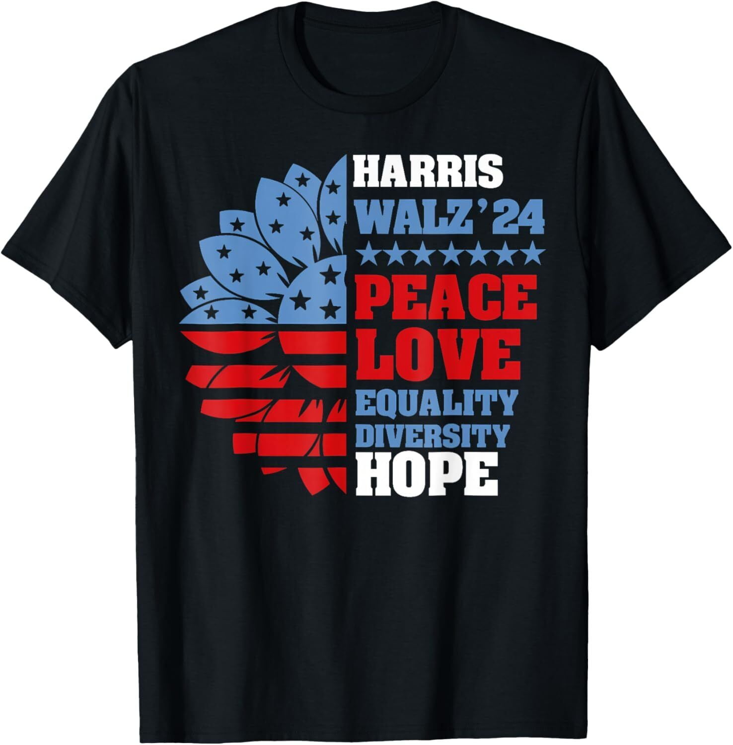 Kamala Harris Tim Walz 2024 Peace LGBT Harris Walz Waltz T-Shirt ...