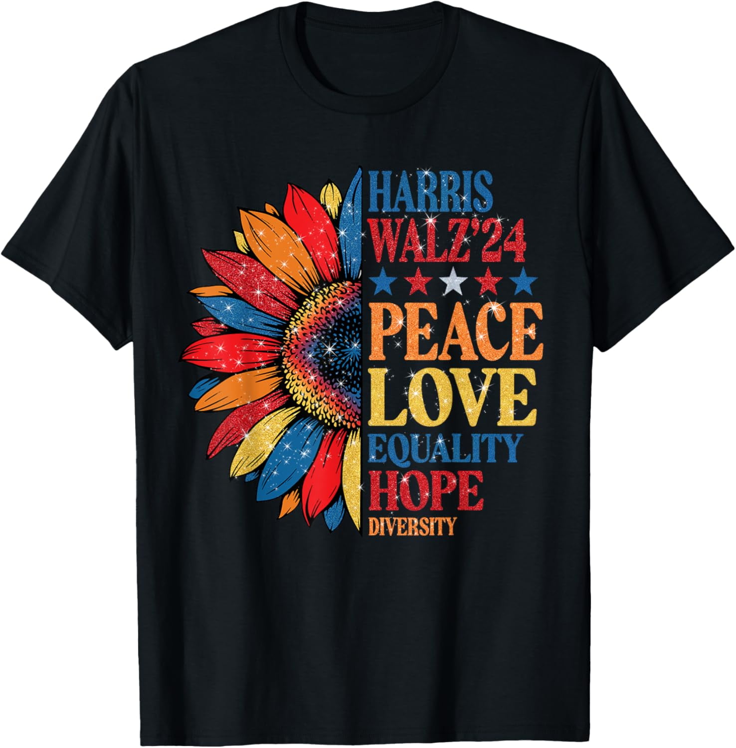 Kamala Harris Tim Walz 2024 Peace Lgbt Harris Walz Waltz T Shirt