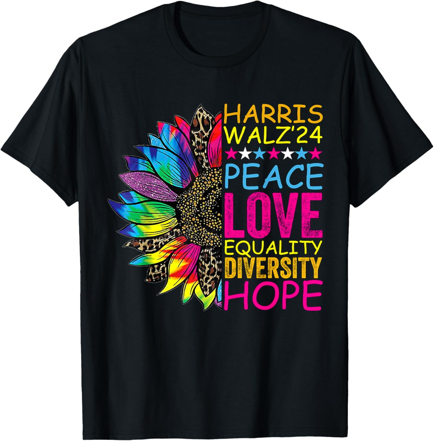 Kamala Harris Tim Walz 2024 Peace LGBT Harris Walz Waltz T-Shirt ...