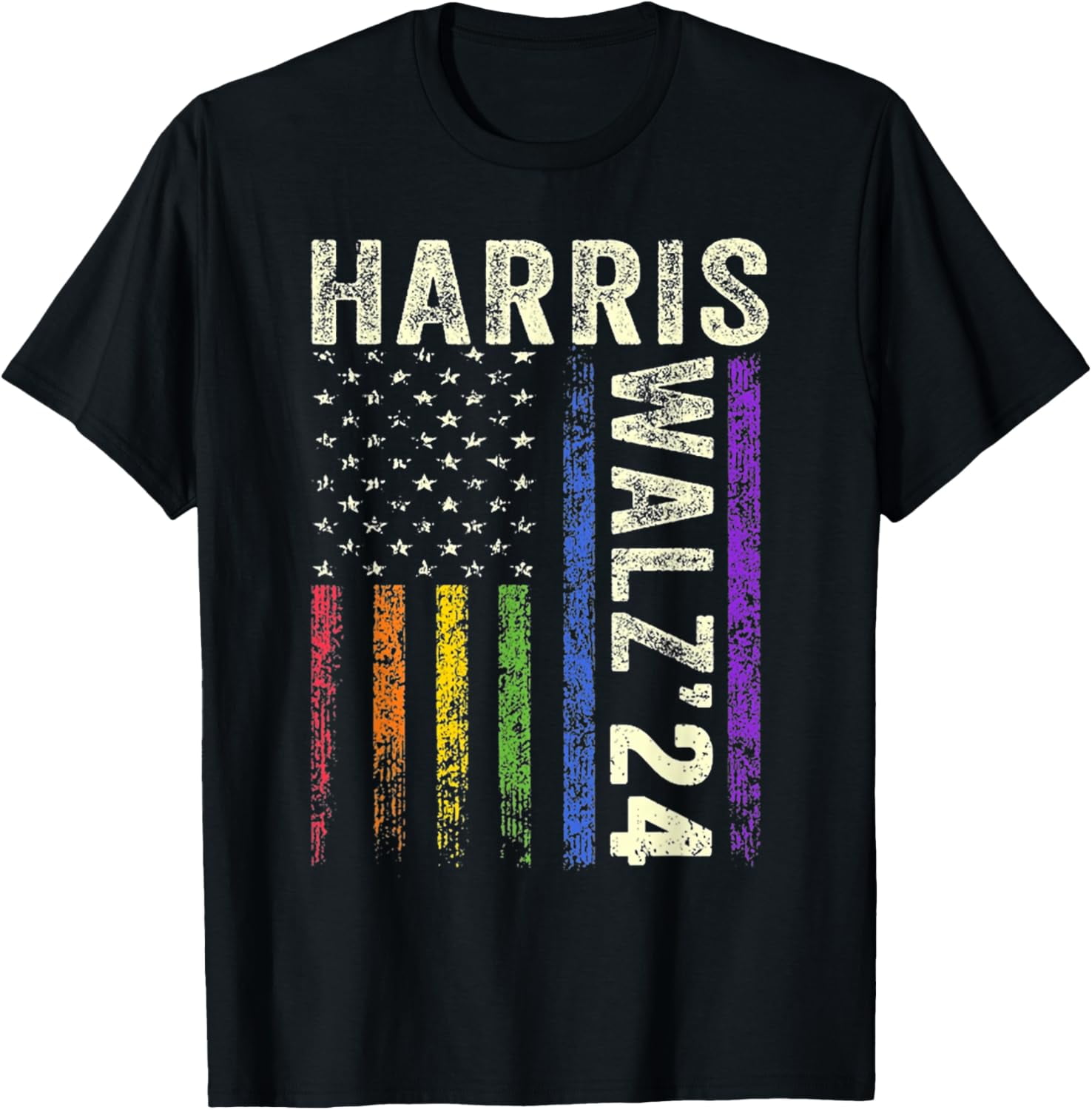 Kamala Harris Tim Walz 2024 Peace LGBT Harris Walz Waltz T-Shirt ...