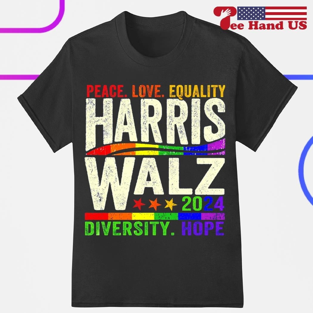 Kamala Harris Tim Walz 2024 Peace Lgbt Shirt - Walmart.com