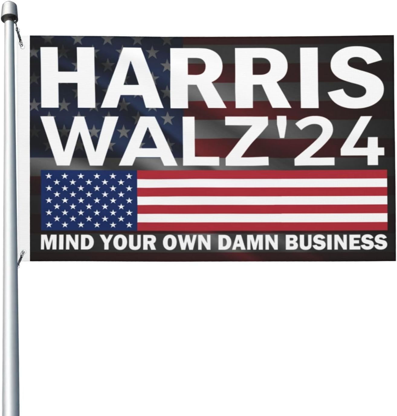Kamala Harris Tim Walz Waltz 2024 Mind Your Own Damn Business Flag Tim ...