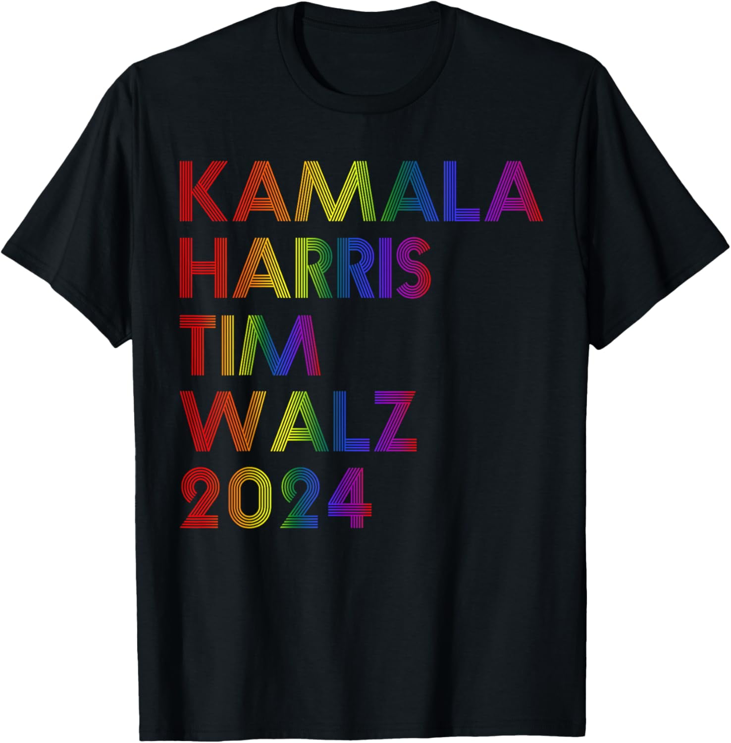 Kamala Harris Tim Walz Waltz 2024 Style LGBT Rainbow T-Shirt - Walmart.com
