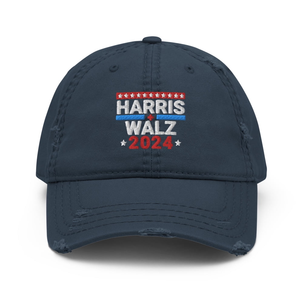 Kamala Harris Tim Walz Waltz Embroidered Distressed Dad Hat, Harris ...