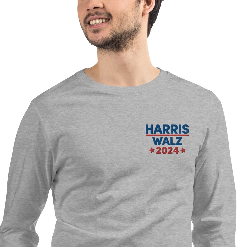 Kamala Harris Tim Walz Waltz Embroidered Unisex Long Sleeve Shirt ...