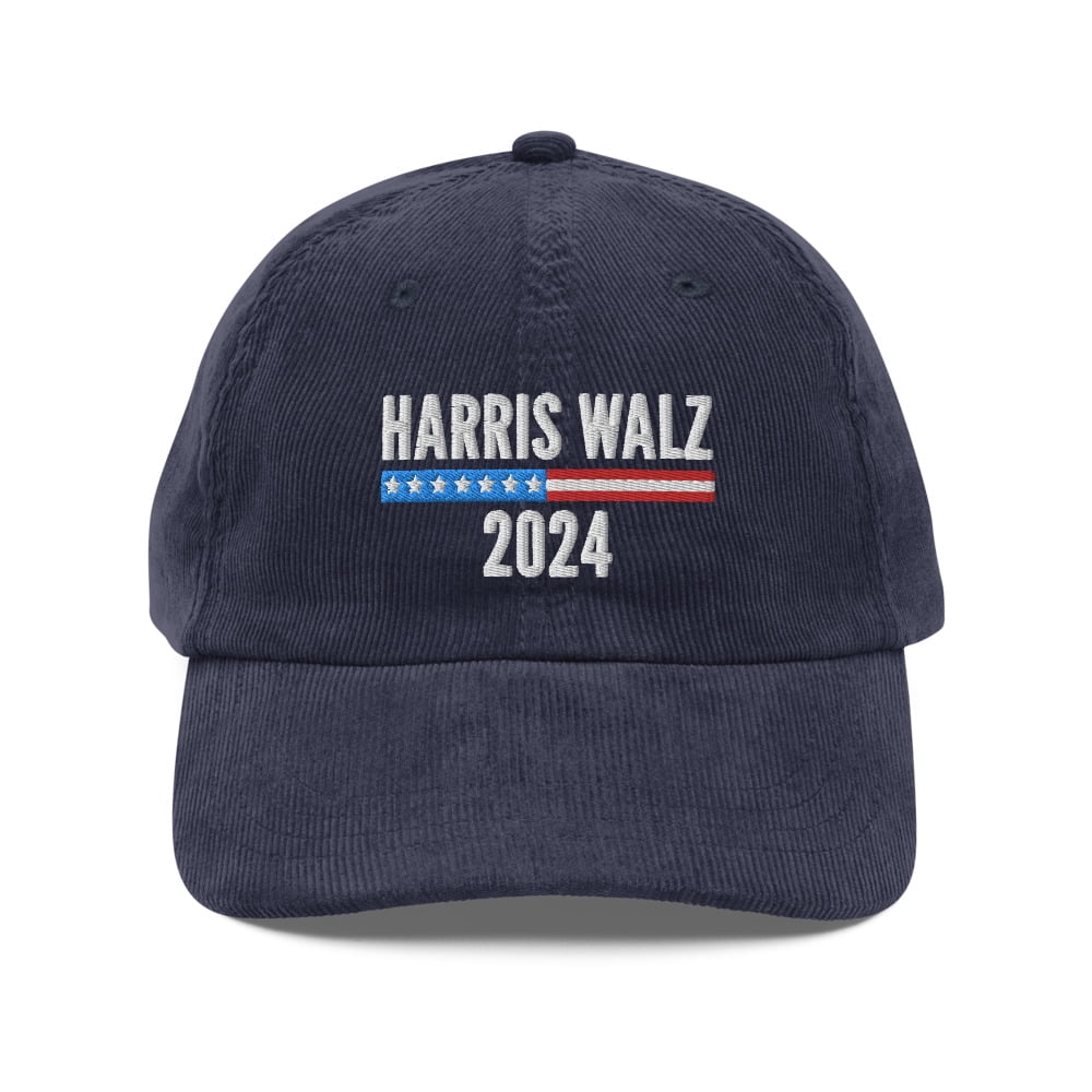 Kamala Harris Tim Walz Waltz Embroidered Vintage Corduroy Cap, Harris ...