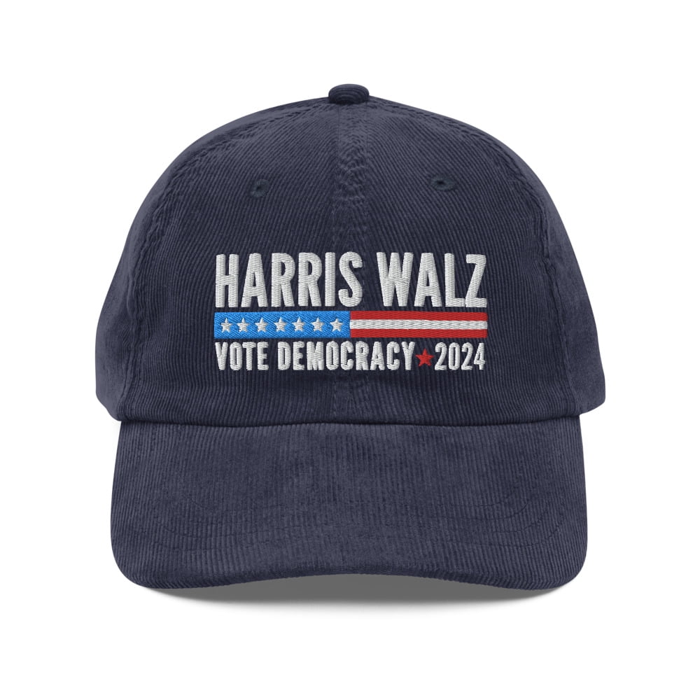Kamala Harris Tim Walz Waltz Embroidered Vintage Corduroy Cap, Harris ...