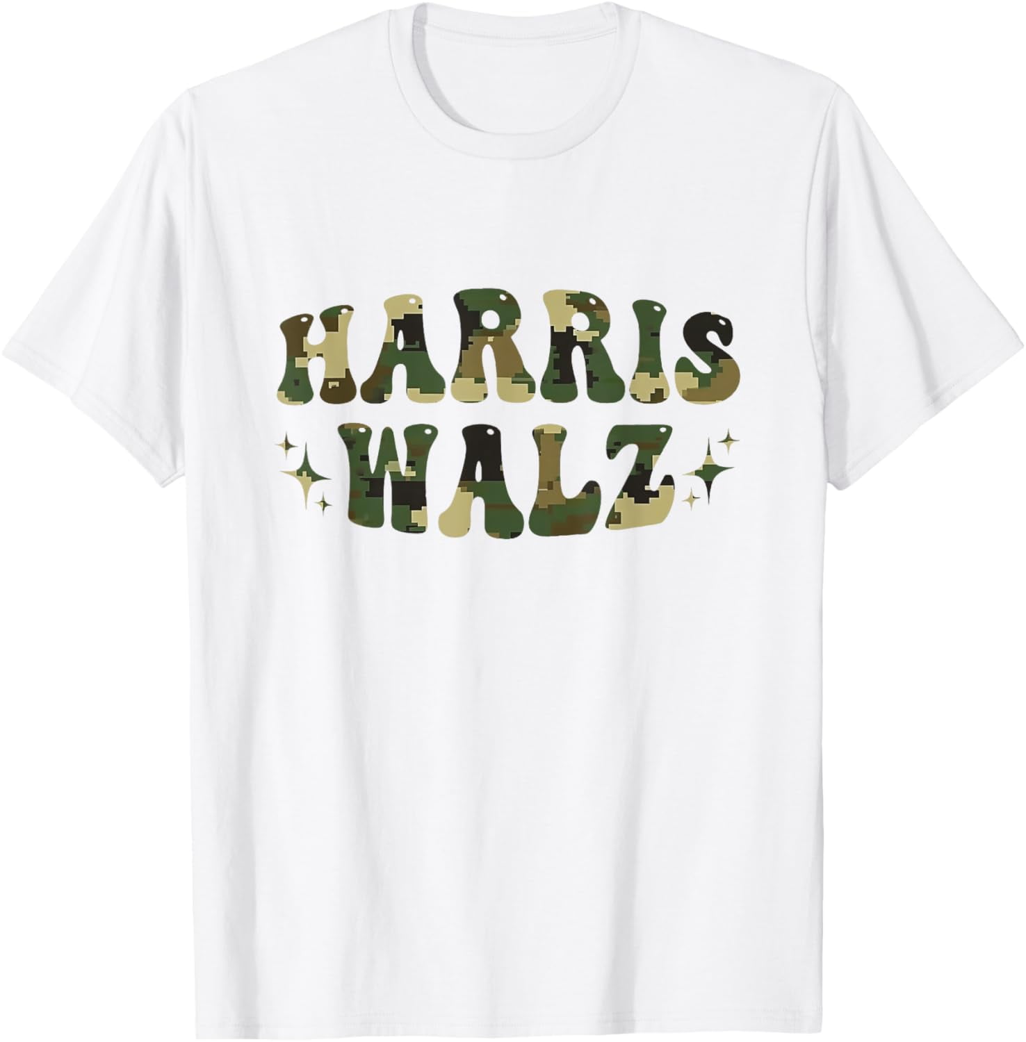 Kamala Harris Tim Walz Waltz United Political 2024 USA Camo T-Shirt ...