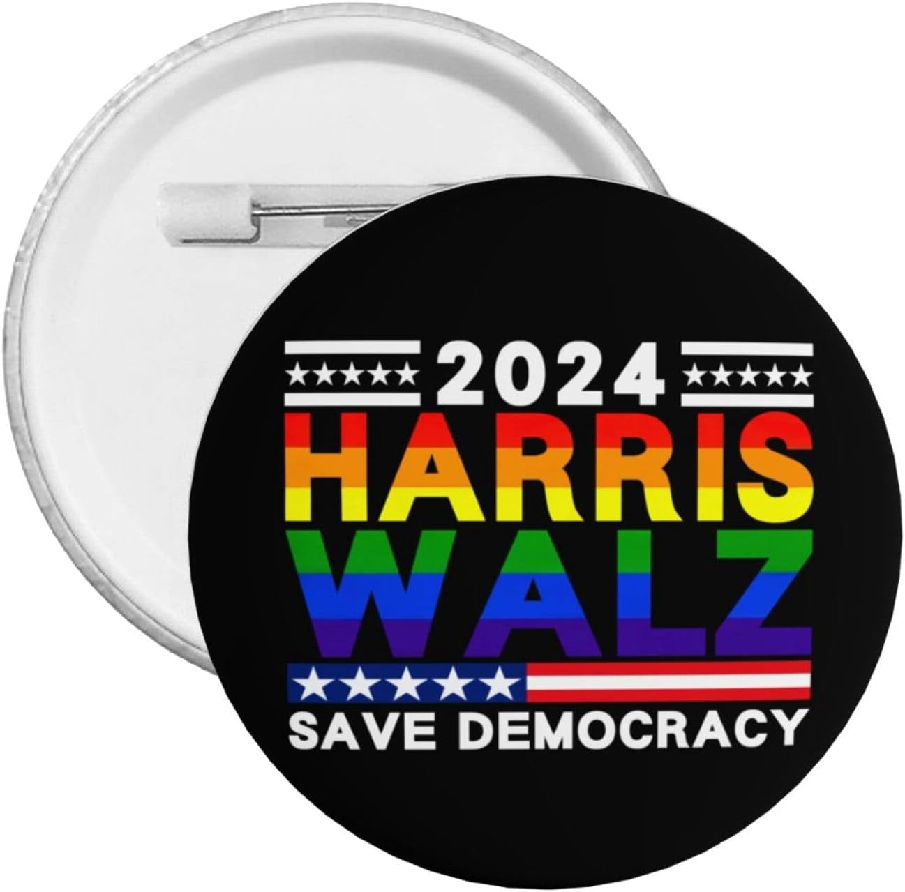 Kamala Harris Waltz Button Pins Lgbt Gay Pride Rainbow Kamala Harris ...
