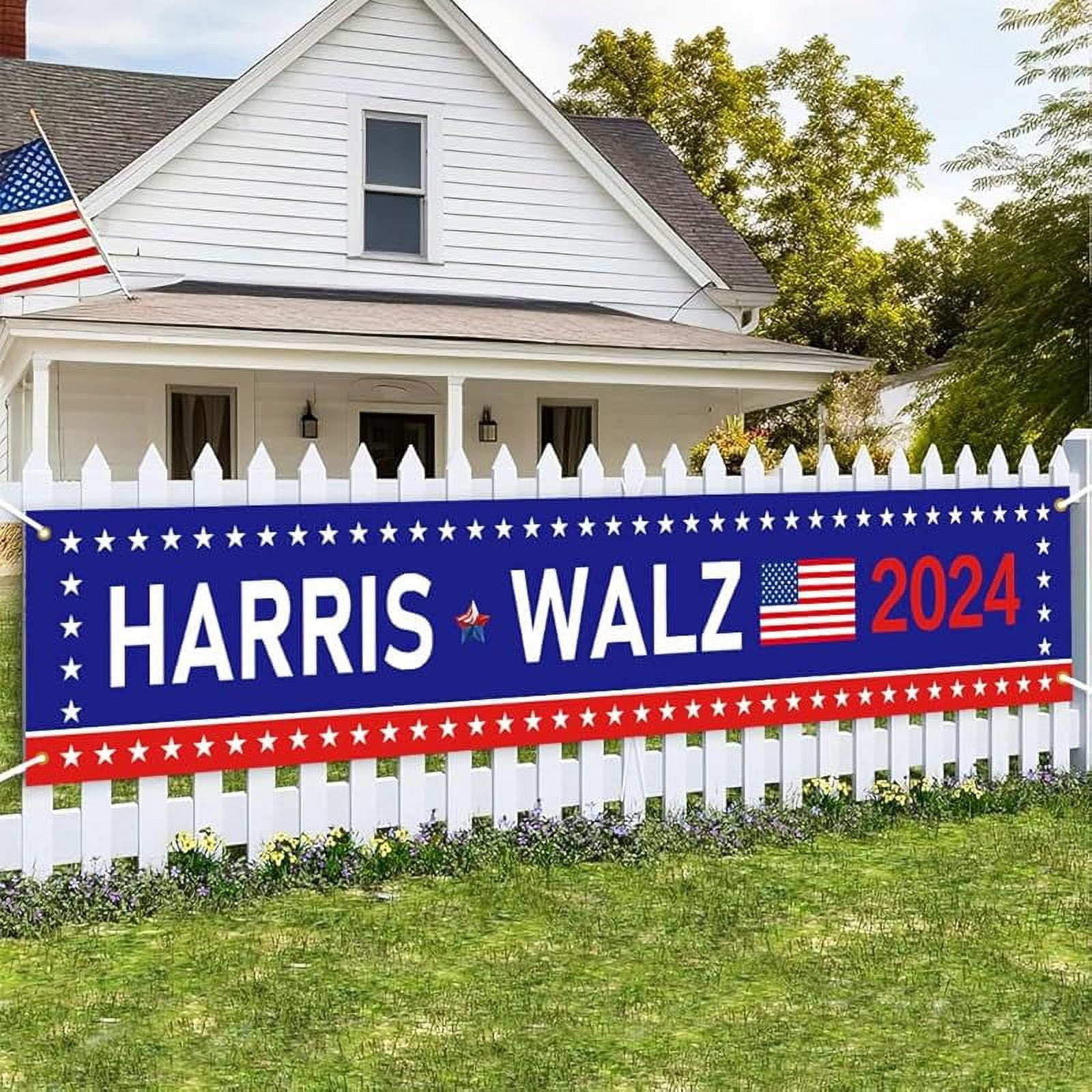 Kamala Harris Waltz For President 2024 Flag Large Banner Blue Outdoor ...