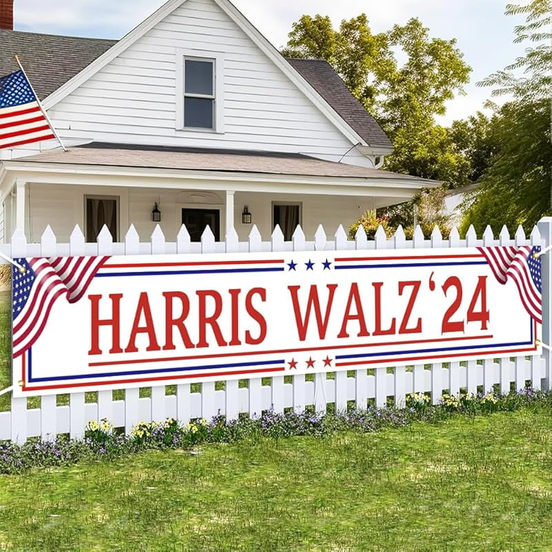 Kamala Harris Waltz For President 2024 with US Flag Large Banner ...