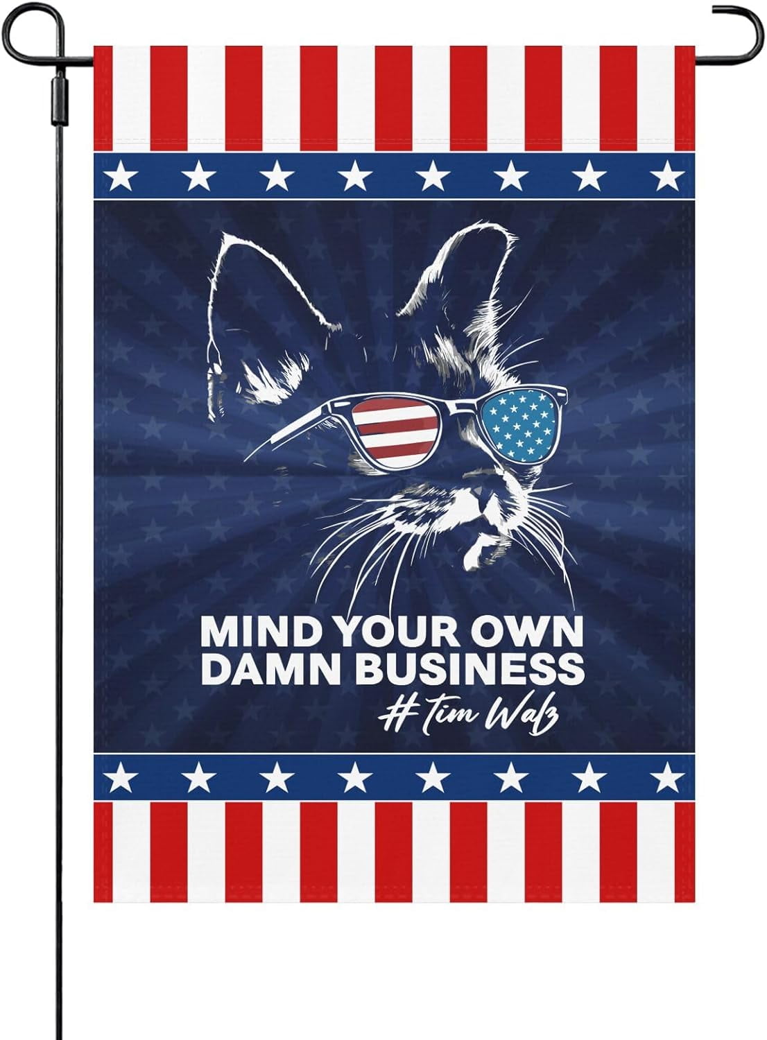 Kamala Harris Waltz Mind Your Own Damn Business Yard Flags Double Sided ...