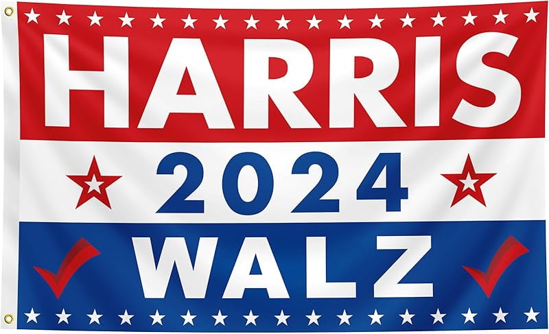 Kamala Harris Walz 2024 Flag 3x5 Feet (90X150cm）Double Sided Funny ...