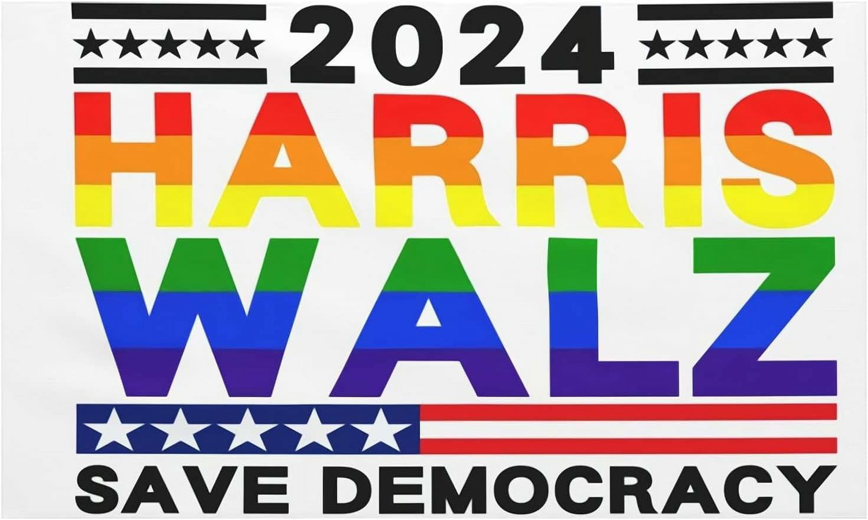 Kamala Harris Walz 2024 Garden Flag LGBT Gay Pride Rainbow Kamala ...