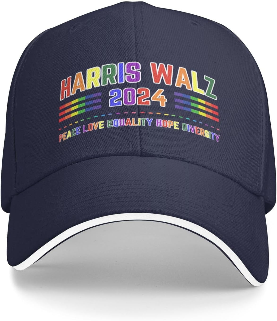 Kamala Harris Walz 2024 LGBTQ+ Hat Harris Waltz Peace Love Equality ...