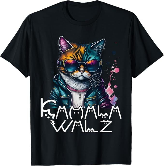 Kamala Harris Walz Cat Lettering Funny Harris Waltz 2024 Cat Unisex T ...