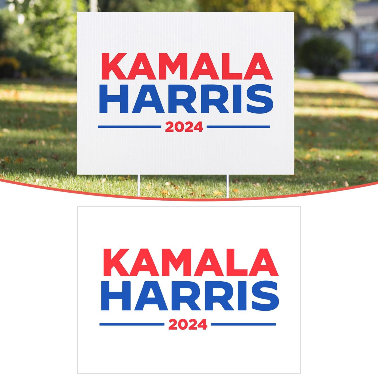 Kamala Harris Yard Sign,18x12In Harris Waltz 2024 Double-Sided Kamala ...