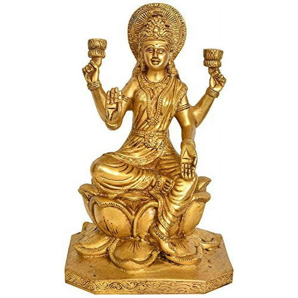 Kamalasana Goddess Lakshmi - Brass Statue - Walmart Business Supplies