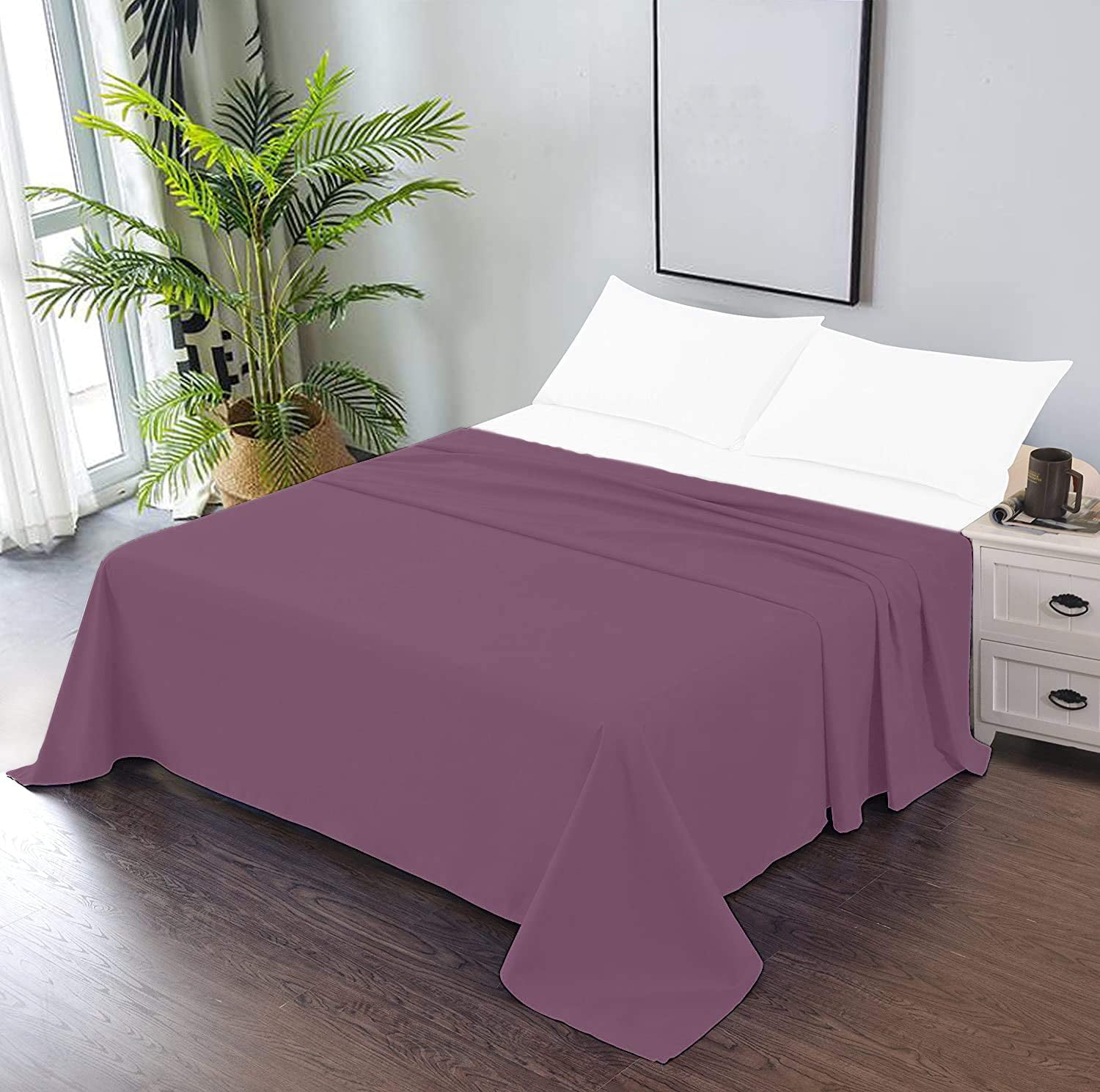 Kamas 1PC Oversize Flat/Top Sheet 100% Egyptian Cotton Fabric 1000 TC ...