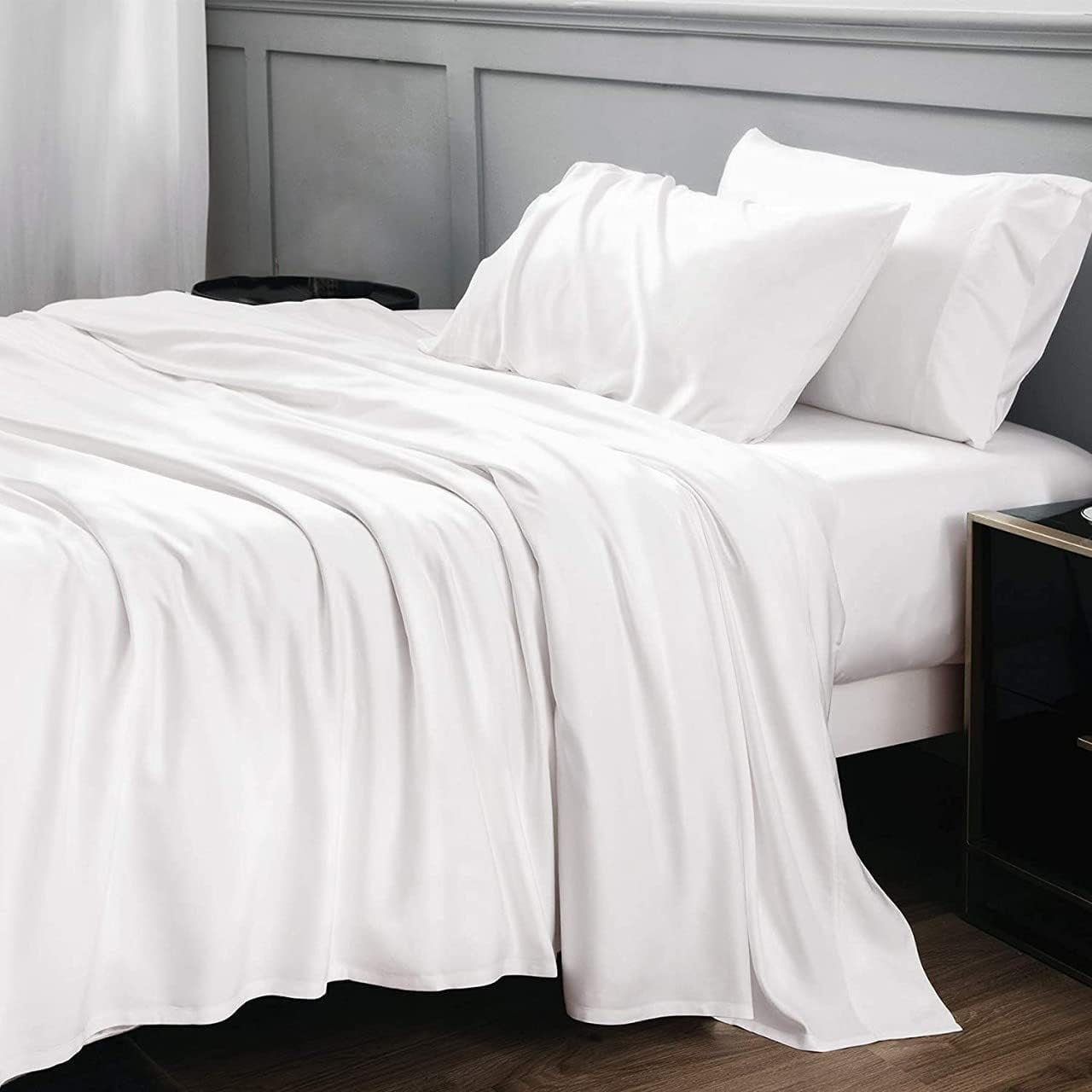 Kamas White Solid Flat Sheet 600 Thread Count 100% Egyptian Cotton ...